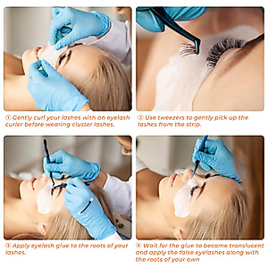 QEZEZA Lash Clusters DIY Eyelash Extensions, 160 Clusters Lashes 20D C Curl 6-16MM Mix, Individual Lashes Eyelash Clusters Extensions Cluster DIY at Home 160PCS (20D - C Curl - 6-16MM Mix)