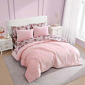 Betsey Johnson - Full/Queen Duvet Cover Set, Velvet Bedding with Matching Shams, Floral Home Decor, Oeko-Tex Certified (Velvet Solid Pink, Full/Queen)