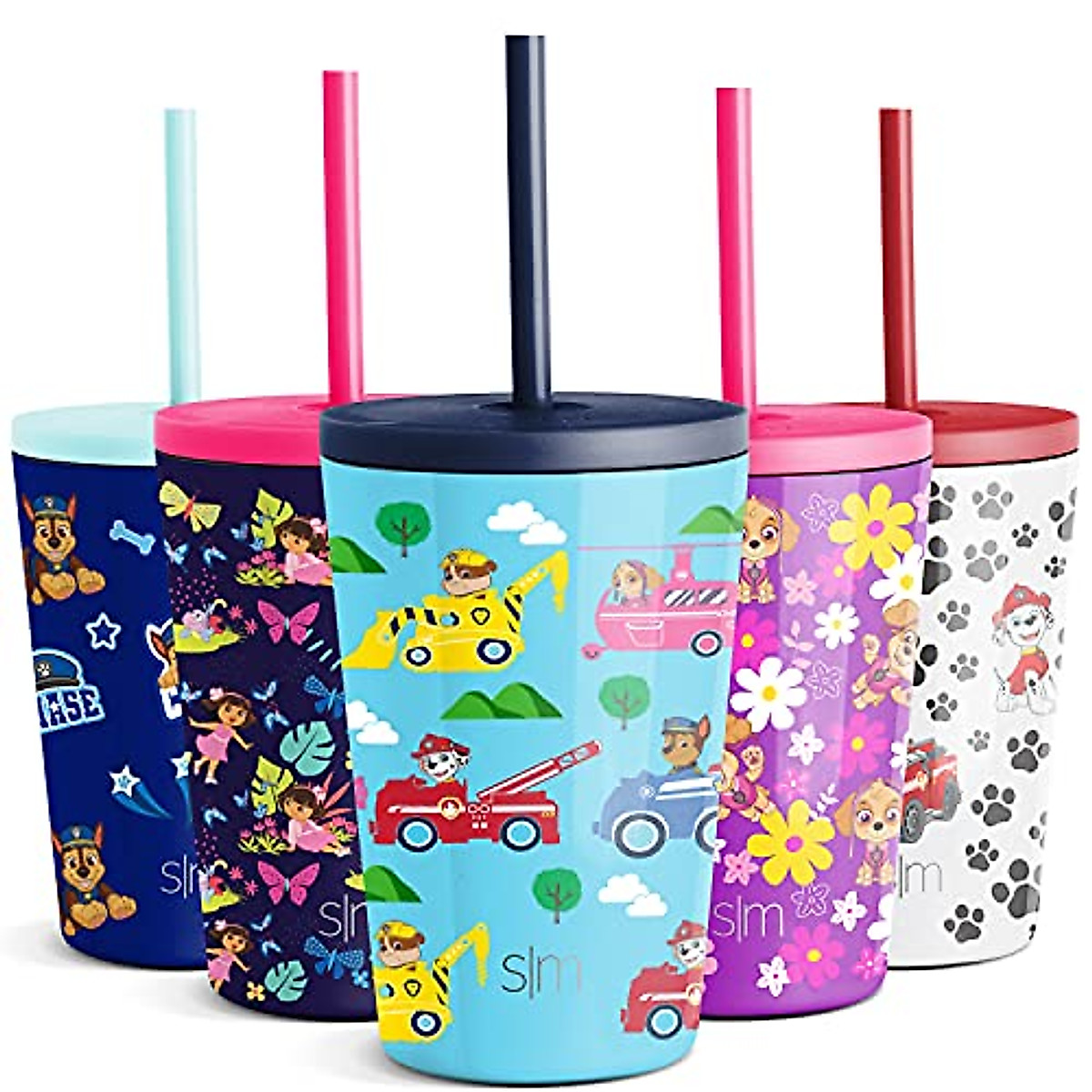 Simple Modern Paw Patrol Toddler Cup with Lid and Silicone Straw | Kids Water Bottle Tumbler Insulated Stainless Steel Thermos | Classic Collection | 12oz, Paw Patrol Adventures