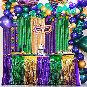 Green Sequin Backdrop 4 Panels 2FTx8FT Wedding Photo Backdrop Glitter Birthday Party Decorations Sparkle Background Drapes