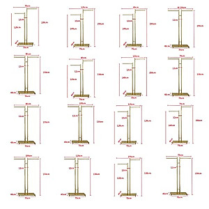 Gold Metal Pipe Clothing Rack,2 Rods Clothes Rack Garment Rack,heavy Duty Clothing Rack For Hanging Clothes,free-standing Close Organizer,clothing Store Display Stand(130x70cm(51x28inch), Gold A)