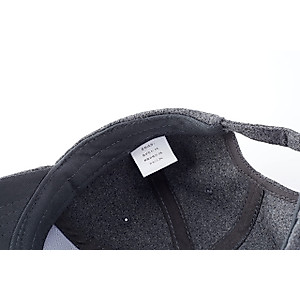 Woolen Baseball Cap Hat Soft-Structured Winter Ball Cap Adjustable Warm Hat Winter Cold Resistant Hat (Light Gray)