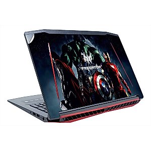 GADGETS WRAP Printed Vinyl Top Only Skin Sticker Decal for Acer Predator Helios 300 15.6 MN - Avengers End Game Four Heroes