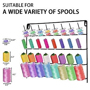 Tosnail 2 Pack 32 Spools Metal Thread Holder, Large Thread Racks, Wall Mount Thread Storage Organizer for Sewing, Braiding, Embroidery and Jewelry