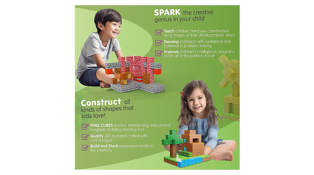 BrainSpark 100PCS Magnetic Building Blocks for Kids