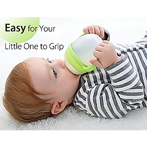Baby Bottle Handles for Comotomo 5 Ounce & 8 Ounce Silicone Baby Bottles, Compatible Comotomo Bottle Holder for Baby, Pack of 2, Green