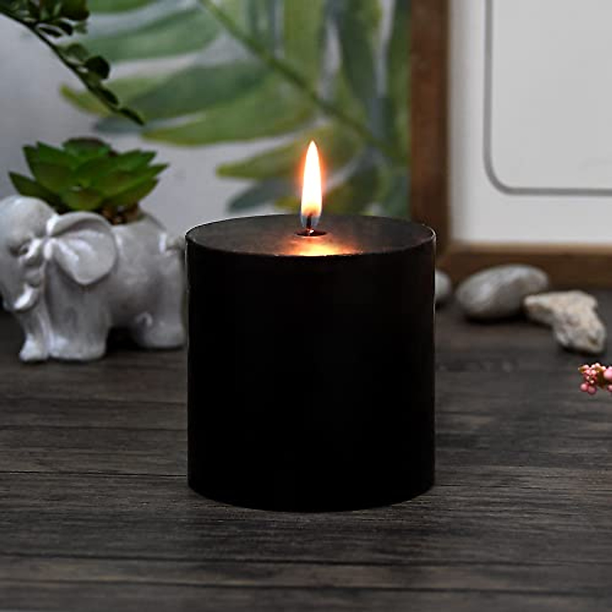 Zest Candle Pillar Candle, 3 by 3-Inch, Black