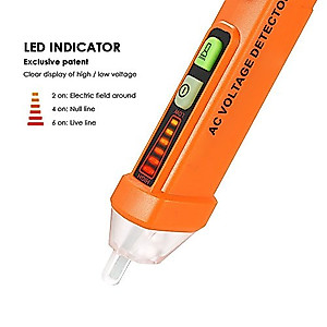 PEAKMETER Non Contact Voltage Tester Pen, Electrical Tools Electrical Tester 12-1000V AC Outlet Tester Voltage Measuring Tool with LED Flashlight, Alarm Mode, Live/Null Wire Judgment Circuit Tester