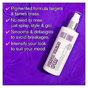 Blonde Toner Spray. Purple Leave In Toning Hair Treatment to Remove Brassy Surface Tones in Blonde, Platinum & Gray/Silver Hair. Paraben & Sulfate Free-PETA Approved Cruelty-free.