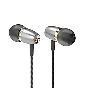 Betron in-Ear Headphones with Microphone - Extra S/M/L Noise Isolating Earbud Tips, Carry Case, Tangle-Free Cable, Wired 3.5mm Connection