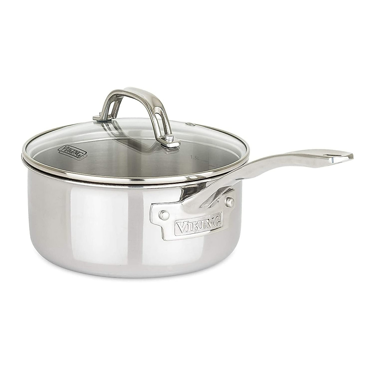 Viking Culinary 3-Ply Stainless Steel Cookware Set, 17 piece, Includes Pots & Pans, Steamer Insert & Glass Lids, Dishwasher, Oven Safe, Works on All Cooktops including Induction