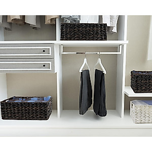 Wicker Storage Basket, Plastic Large Wicker Basket with Handles, Waterproof Woven Basket for Storage, Wicker Baskets for Organizing, Pantry Baskets-1 Pack