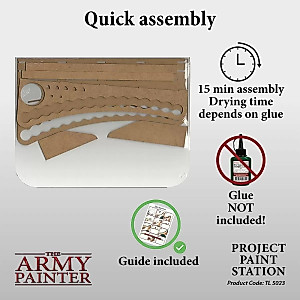 The Army Painter Model Paint Stand & Paint Brush Holder -Dropper Bottle Paint Rack, Paint Station with Brush Organizer-Paint Organizer for Acrylic Painting for 30 Warpaints, 7 Paintbrushes & Water Cup