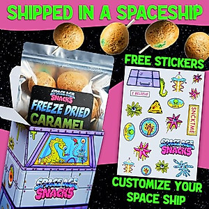 Premium Freeze Dried Candy - Caramel Apple Comets Shipped in Box for Extra Protection - Freeze Dry Candy Green Apple Caramel Apple Suckers Dry Freeze Candy for All Ages (3.5 Ounce)