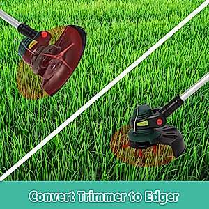 20V Cordless String Trimmer, 70min Lithium-Ion Brushless Trimmer, Yard, w/auto Feed, Extension Pole, Adjustable Head & Handle, 10” Cutting Path, 2.0Ah Battery & Charger Included