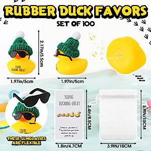 Jenaai 100 Sets Inspirational Mini Rubber Ducks Bulk You're Ducking Great Ducks with Cheer Up Cards Employee Thank You Gifts for Students Teachers Coworker Appreciation Favors