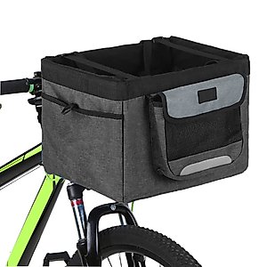 Lixada Foldable Front Bicycle Basket Removable Bicycle Pet Basket Pet Dog Cat Rabbit Carrier Camping Tote Bag
