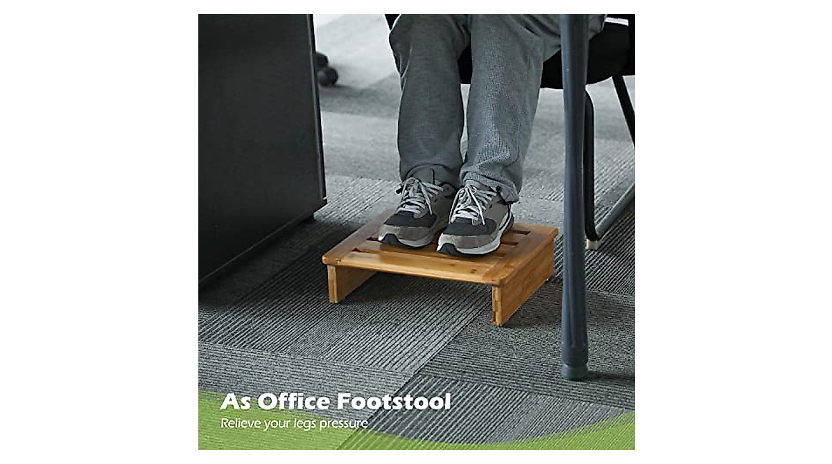 OasisCraft 4" Bamboo Step Stool | Elderly & Mobility Aid
