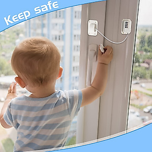 Zhengmy 4 Packs Refrigerator Lock Cabinet Locks Closet Door Fridge Password for Kids Combination Child Safety Coded Adhesive Digit Windows Closets Drawers Freezer, White