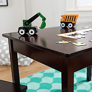 KidKraft Wooden Rectangular Table & 2 Chair Set for Kids - Espresso, Gift for Ages 5-8
