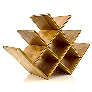 Wine Rack Wine Holder Wine Storage 8 Bottle Rack Horizontal Storage Compact Design Made of Organic Bamboo by Intriom Bamboo Collection