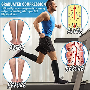 Bacophy 2 Pairs Zipper Compression Calf Socks 15-20 mmHg Open Toe Women Men