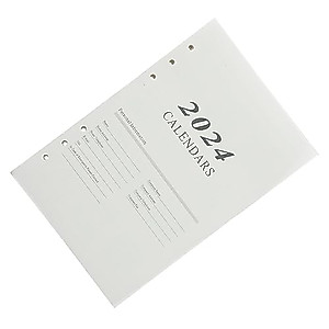 NUOBESTY 2pcs 2024 English Agenda Book inside Page A5 Pocket Notebook Pocket Notepad Daily Planner 2023-2024 Daily Planner 2024 Blank Notebook White Accessories Office Portable Paper