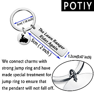 POTIY Lawn Enforcement Gift Mowing the Lawn Jewelry the Lawn Ranger Rides Again Keychain Outdoors Keychain Father's Day Keychain (keychain)