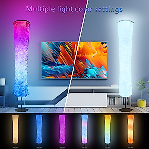 AMERCOT Floor Lamp,RGB Color Changing Led Lamp,Smart Lamp ,Alexa APP Light Control,59" Modern Lamp with Remote,Music Mode,Dimmable Standing Lamp for Living Room Bedroom Game Room