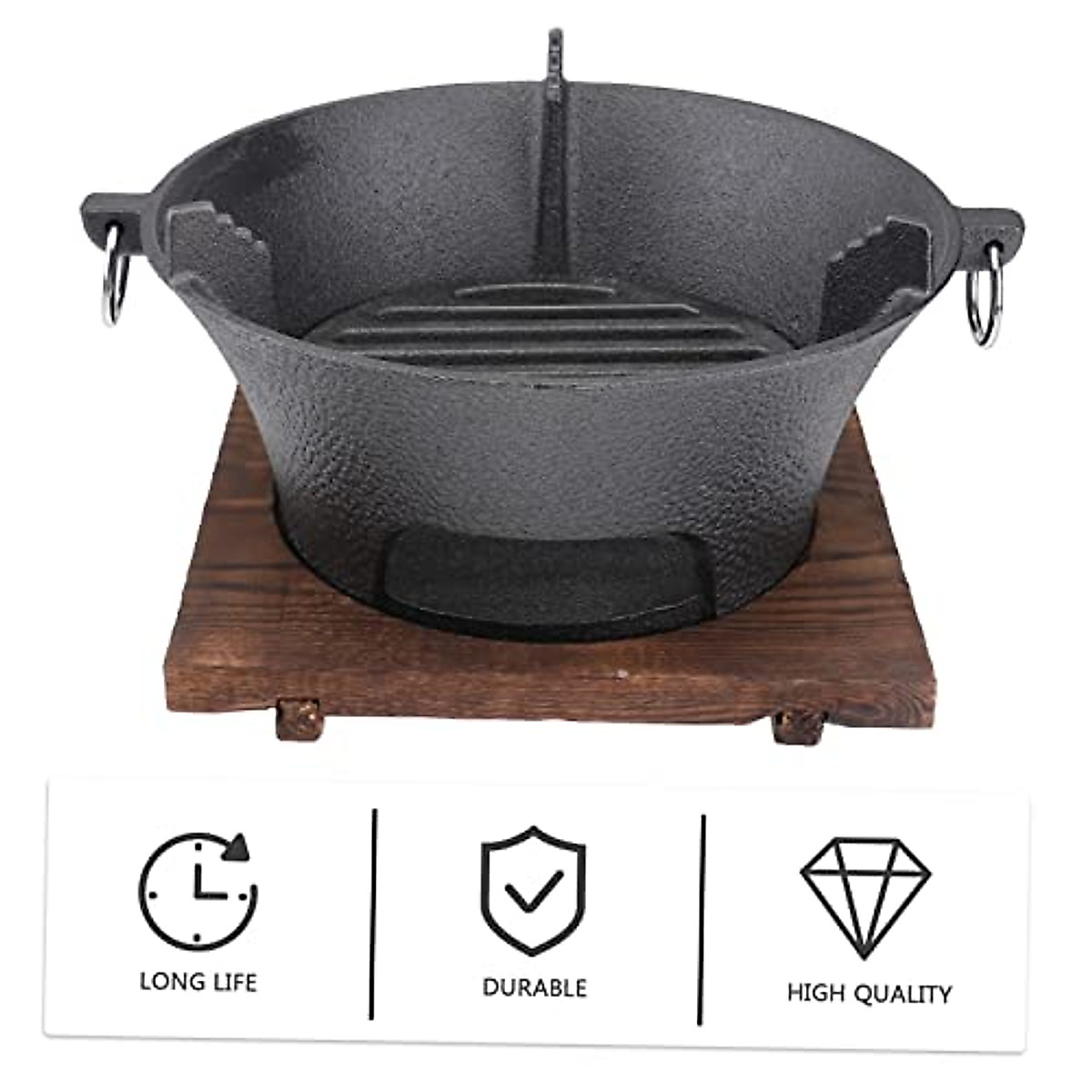 Happyyami 1 Set Grill Portable Grill Stand Hibachi Grill Outdoor Stove Burner Stove Charcoal Fire Stove Grilling Tools Camping Barbecue Stove Iron Grill Charcoal Grill Stove Cast Iron Black