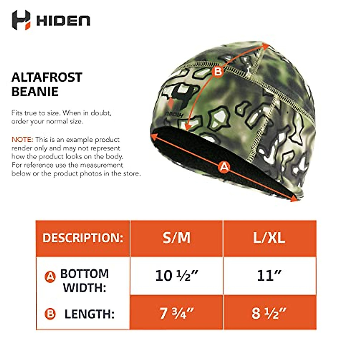 HIDEN Altafrost Camo Beanie, Polartec Fleece Hunting Hat