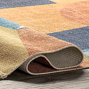 nuLOOM Solène Colorful Geometric Tasseled Area Rug, 8' x 10', Blue