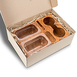 ROSTMARYGIFT Wood Beer Box - Gift for Beer Lovers, Dad, Man, Him, Father - Table Stand Caddy with slots for glasses, chips, nuts- Couch Organizer for Beverages, Remote Control