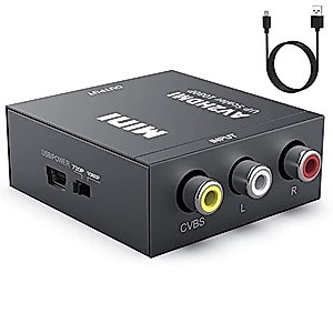 UPGROW RCA to HDMI Converter 1080P Mini CVBS to HDMI Composite Video Audio Converter AV to HDMI Converter Supports NTSC PC Laptop Xbox PS4 PS3 TV STB VHS VCR Camera DVD, UPGROWRCAH01