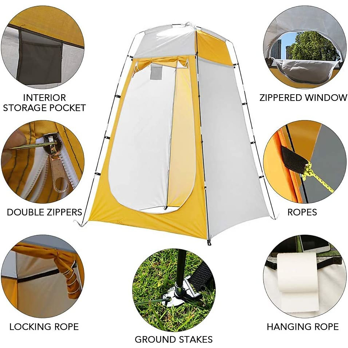 Lixada Outdoor 6FT Quick Set Up Privacy Tent, Toilet, Camp Shower, Portable Changing Room for Camping Shower Biking Toilet Beach