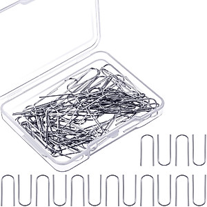 100 Pcs Nichrome Wire High Temp Fusing Wire for Kiln High Fire Ceramic Wire Glass Fusing Wire U Hooks 21 Gauge with Plastic Storage Box for DIY Pendant Bead Ornaments Stained Glass Supplies()