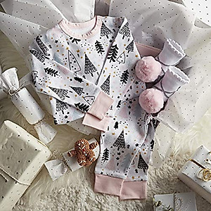 Stephan Baby 2-Piece Christmas Pajama Set, Holiday Forest, Fits 6-12 Months