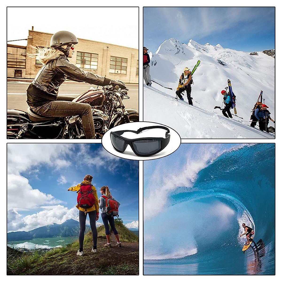 LUFF UV400 Outdoor Riding Glasses Sunglasses To Protect The Eyes From Glare, Suitable For Cycling Running Fishing Ski Golf (Black)