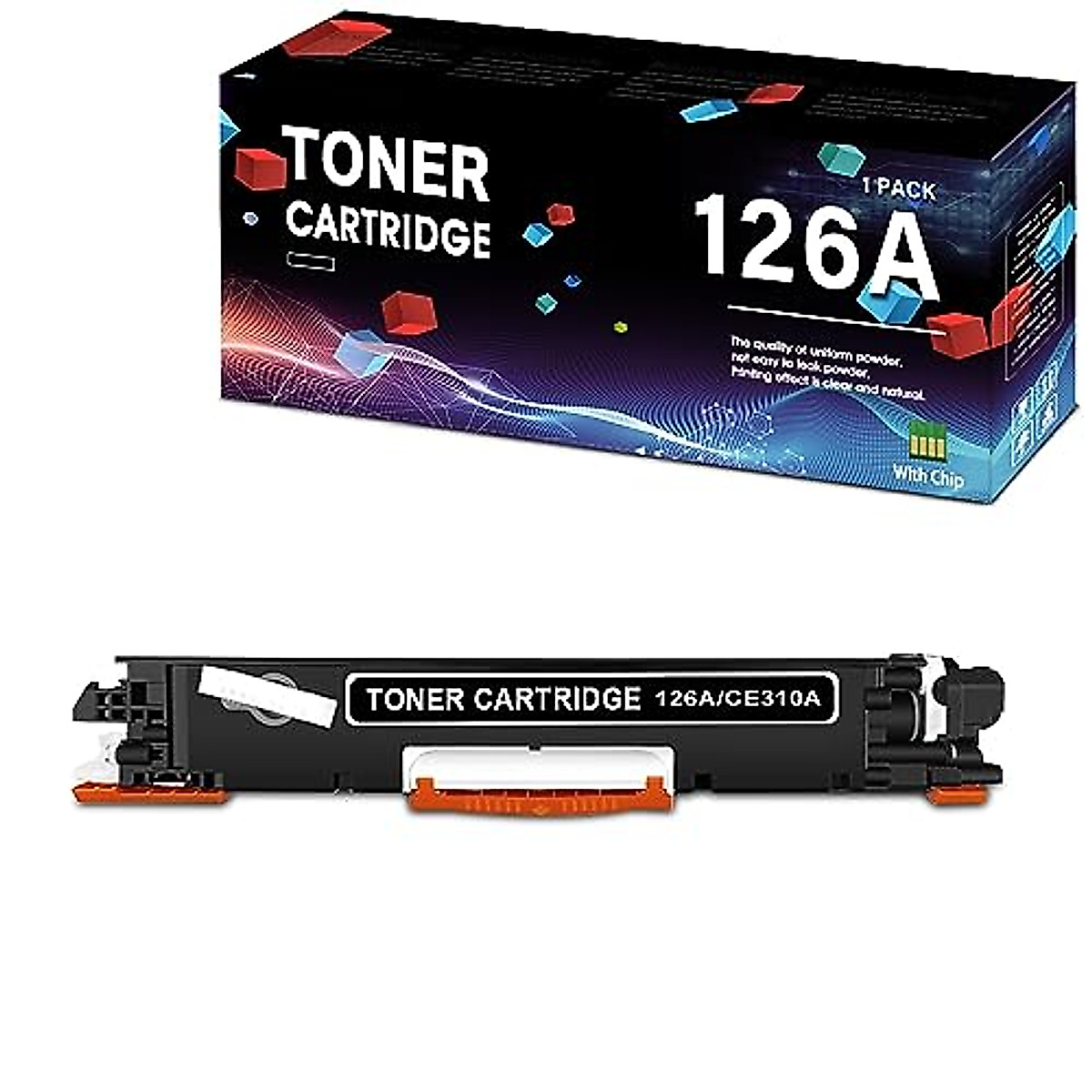 126A Black Toner Cartridge, CE310A High Capacity Toner Cartridge, Compatible Replacement Pro CP1025 Pro CP1025NW Pro MFP M177FW Pro CP1025 Pro 100 Color MFP M175NW Printer.(1 Pack /Black)