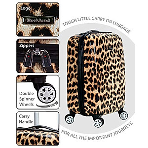 Rockland Safari Hardside Spinner Wheel Luggage, Leopard, Carry-On 20-Inch