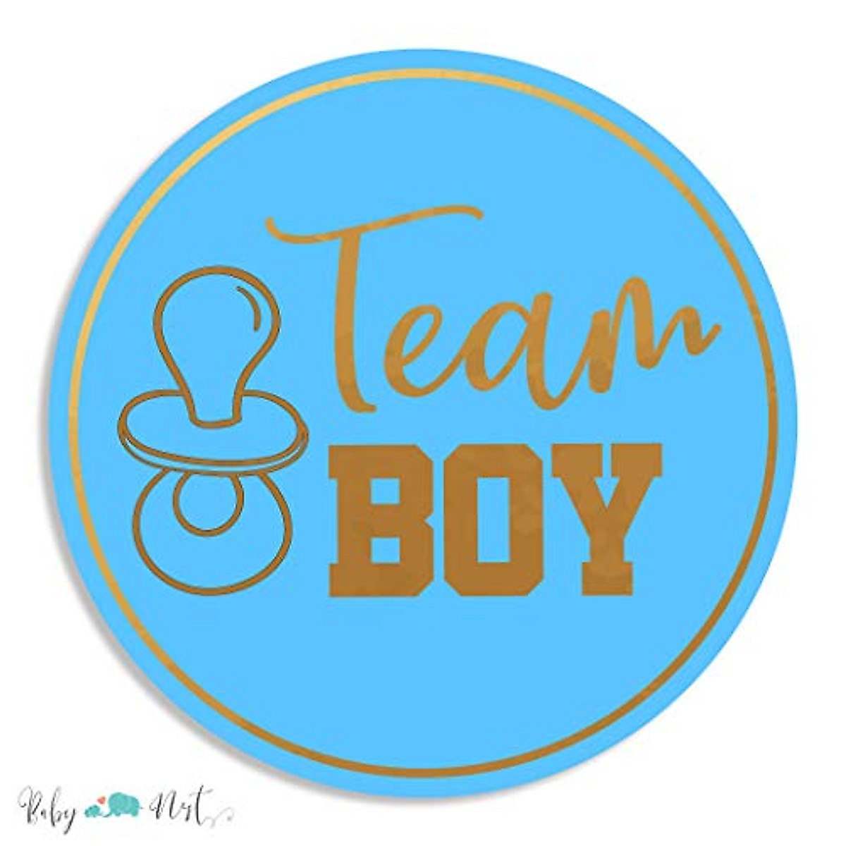 Baby Nest Designs - Gender Reveal Stickers Games Team Boy & Team Girl (80 Pieces) - Perfect Gender Reveal Party Supplies - Gold Foil Stamping - Hand-Drawn Art in The USA - Easy Peel-Off