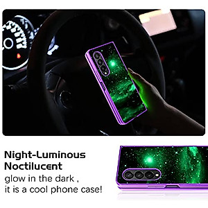 DOMAVER for Samsung Galaxy Z Fold 4 Case Glow in The Dark Stylish Nebula Luminous Slim Lightweight Protective Case for Samsung Z Fold4 5G- Shining Nebula