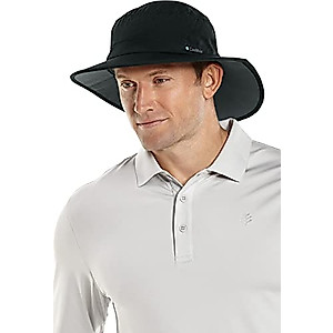 Coolibar UPF 50+ Men's Women's Fore Golf Hat - Sun Protective (Large/X-Large- Black)