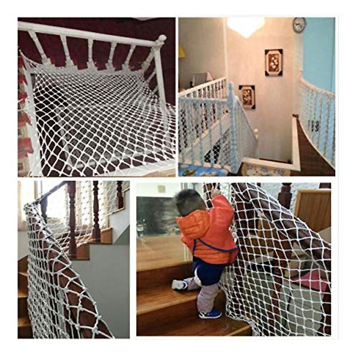 MAGFYLY Banister Guard net Balcony Protection Net, Cat Net, for Stair Anti-Fall Net Children Safety Net Construction Construction Nylon Rope Net Goods Net Outdoor Partition Fence Net 2m 3m