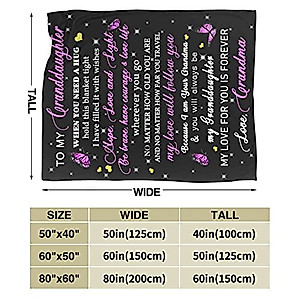 to My Granddaughter Blanket from Grandmom Throw Blankets Throws for Christmas Birthday Gifts 50X60 Inch