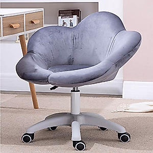 MayNuo Office Chair Gaming Chair Computer Chair Ergonomic Adults Computer Chair Petal Swivel Chair with Soft Seat,Adjustable Desk Chair Upholstered Armchair for Bedroom Living,Home Offi/Gray/33*42*35C