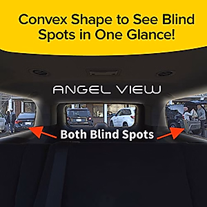 New Improved Angel View Wide-Angle Rearview Mirror AS-SEEN-ON-TV Reduce Blind Spots, Installs in Seconds, Fits Most Cars, SUVs & Trucks
