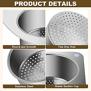 Stainless Steel Sink Drain Strainer Basket, 2024 Upgraded Multifunction Hanging Sink Strainer Colander Drain Basket, Kitchen Sink Food Waste Filter and Vegetables Fruits Clean(S,1pcs)