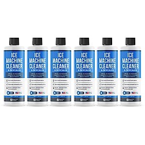 6-Pack Ice Machine Cleaner and Descaler 16 fl oz Nickel Safe Descaler | Ice Maker Cleaner Compatible with All Major Brands (Scotsman, KitchenAid, Affresh, Opal, Manitowoc) - Made in USA