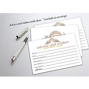 Yuansail Rainbow Floral Advice And Wishes Cards For The New Mr And Mrs, Wedding Advice for Bride Groom Newlyweds Bridal Shower,Aecorations Party Supply，25 Cards(bb001-JYK 008HL)